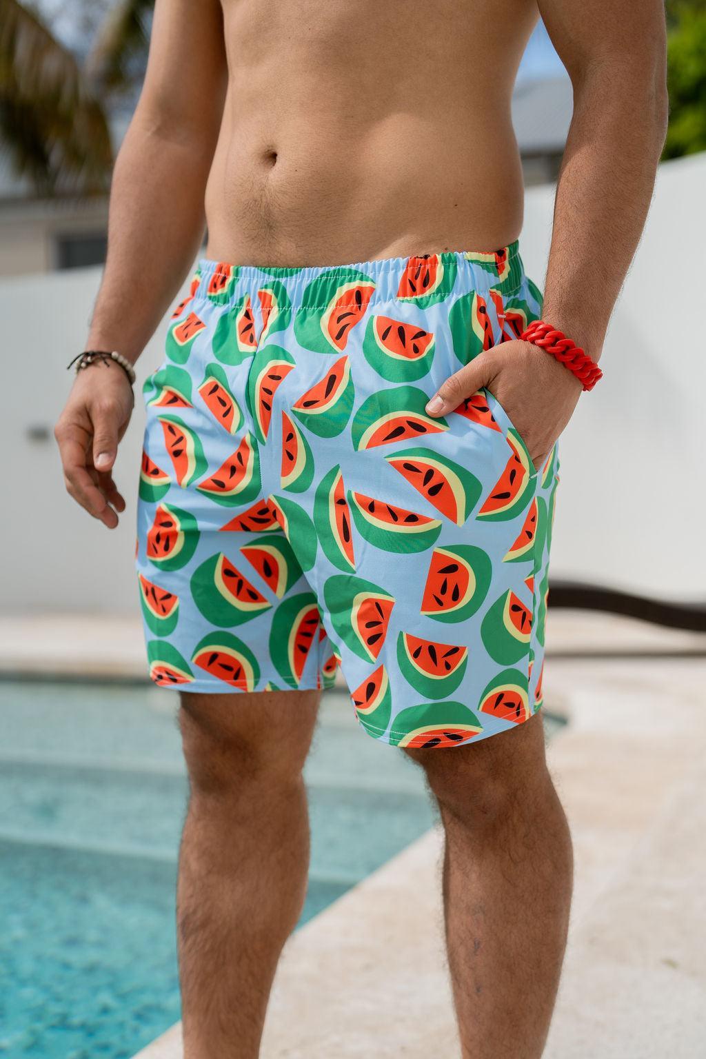 Watermelons Swim Shorts for Men by Thomas Heinz- by Milpali – PaletTheory